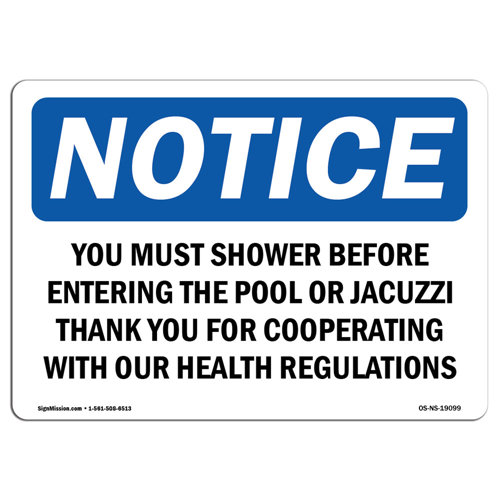 Signmission You Must Shower Before Entering The Pool Sign Wayfair